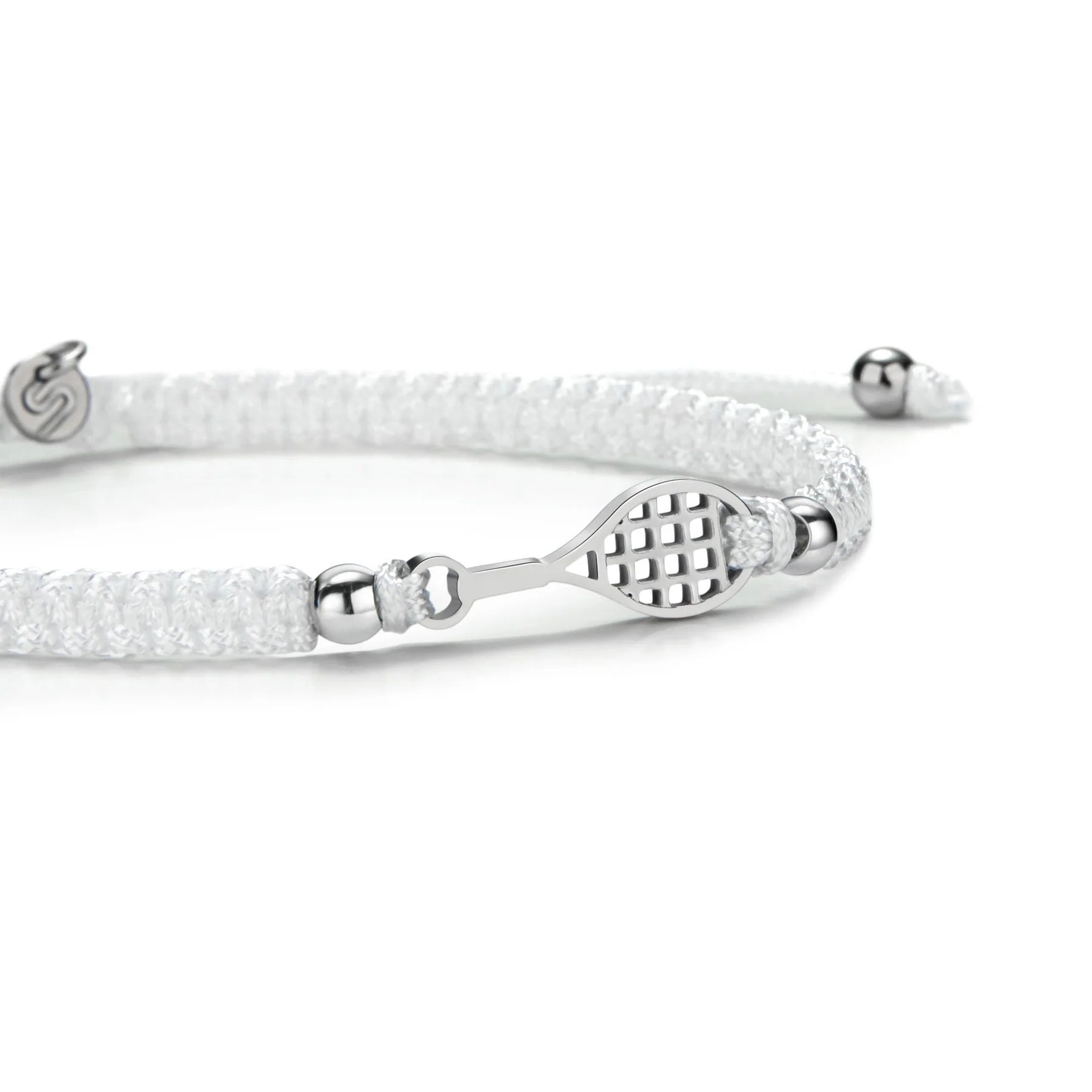 Silver Tennis White Braided Bracelet | Silver Braided Adjustable Active ...