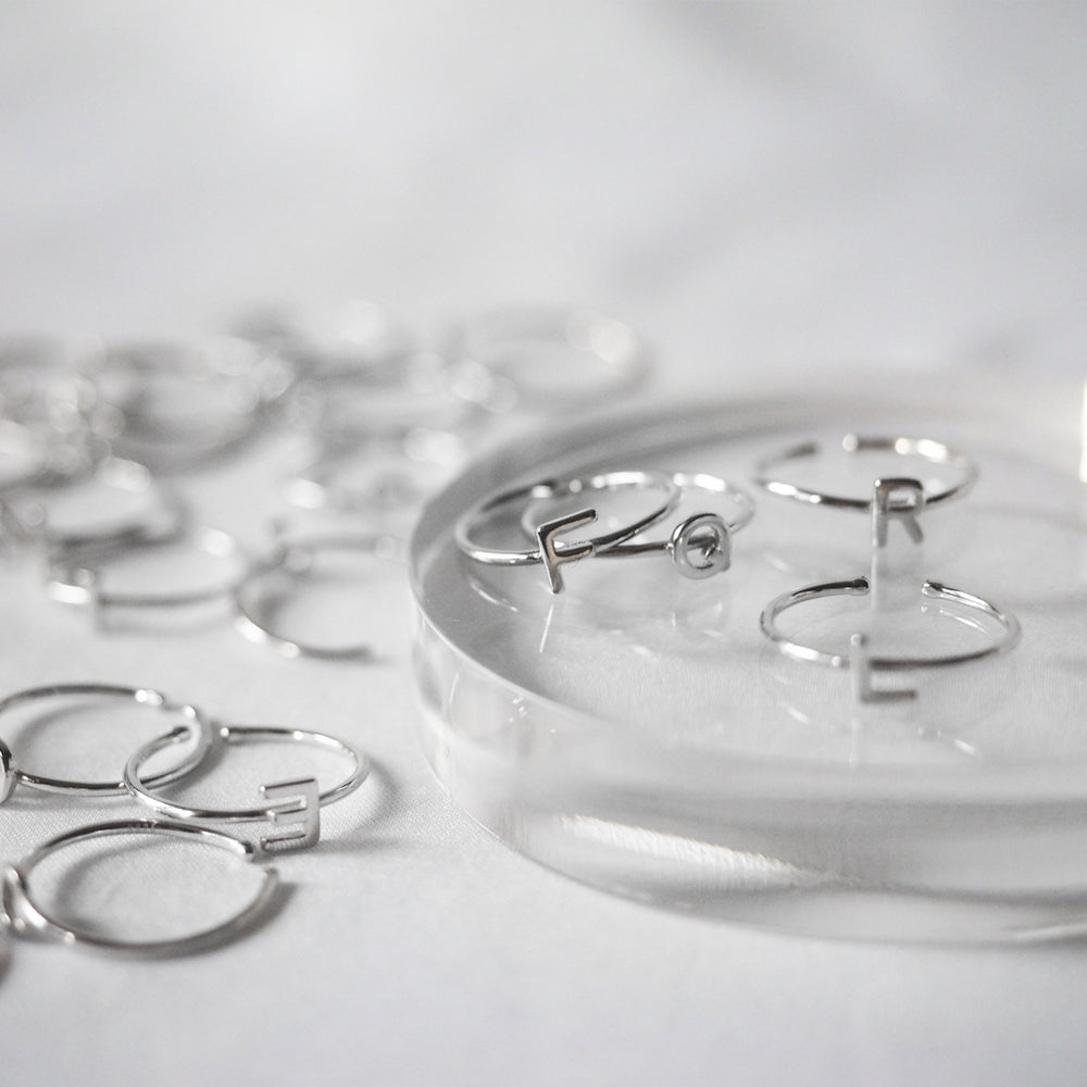 Alphabet Silver Ring
