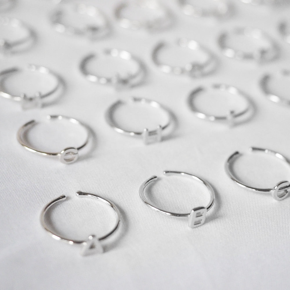 Alphabet Silver Ring