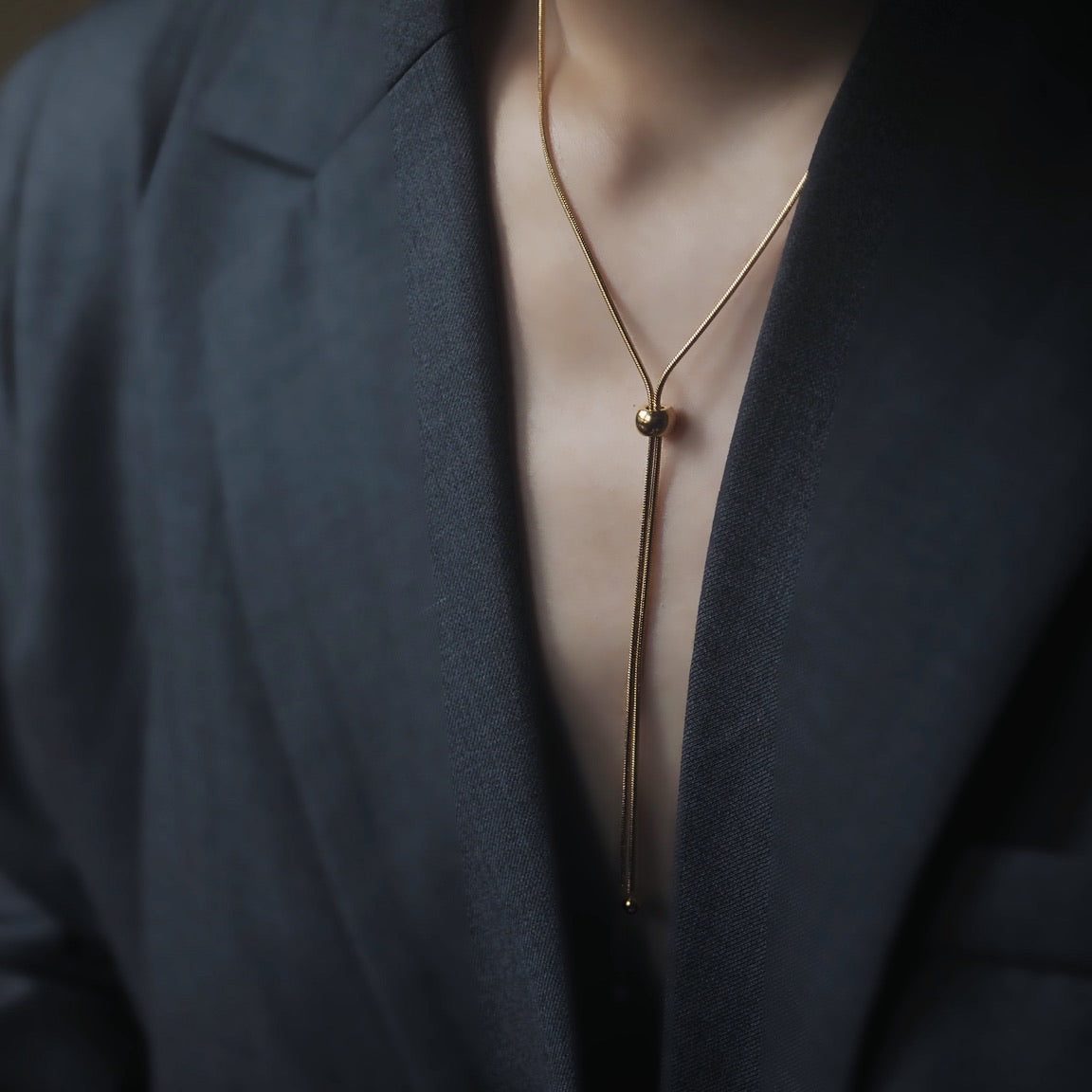 Taja Drawstring Necklace Dainty Delicate Subtle Minimalist Fashion