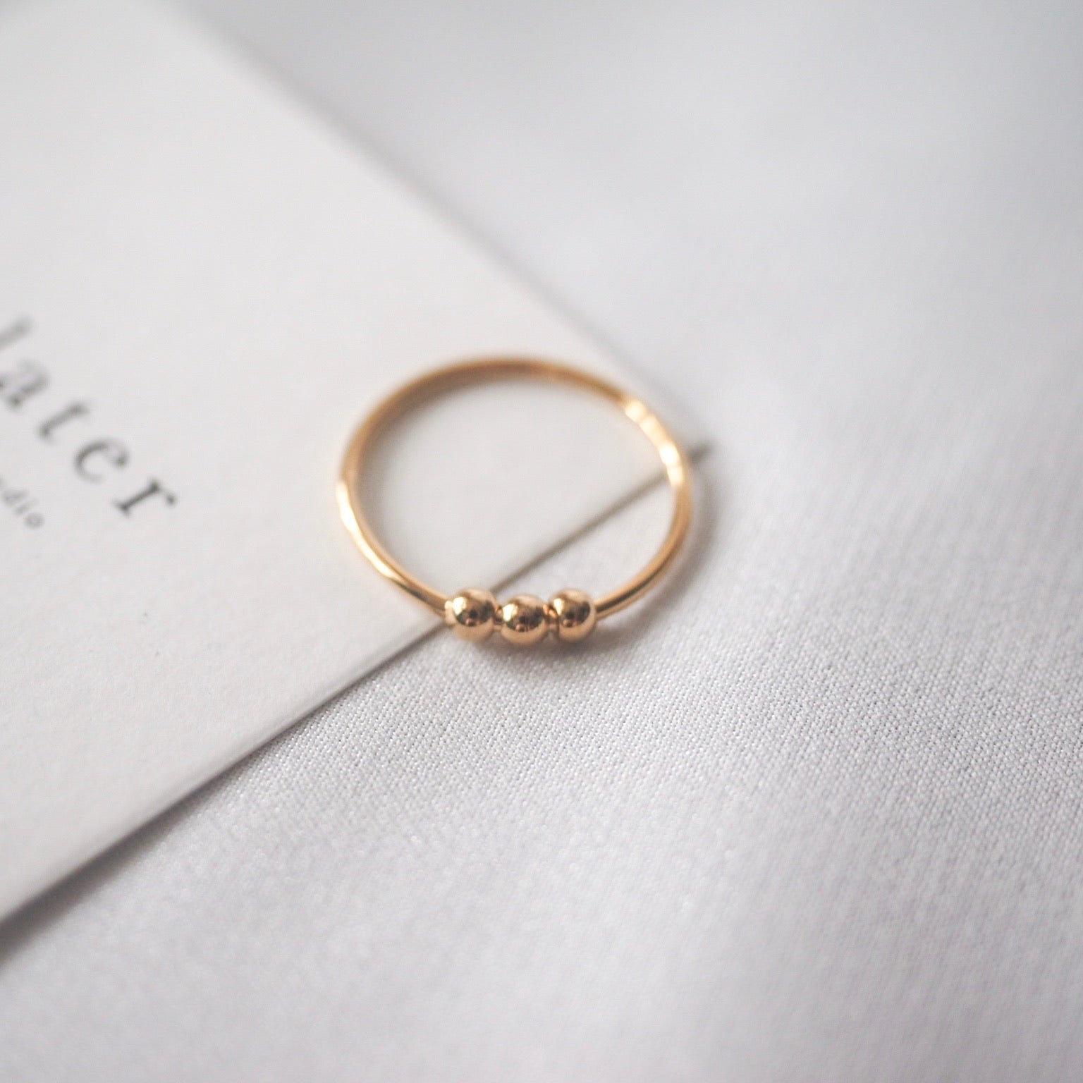 Triple Mini Ball Ring Dainty Delicate Subtle Minimalist Fashion